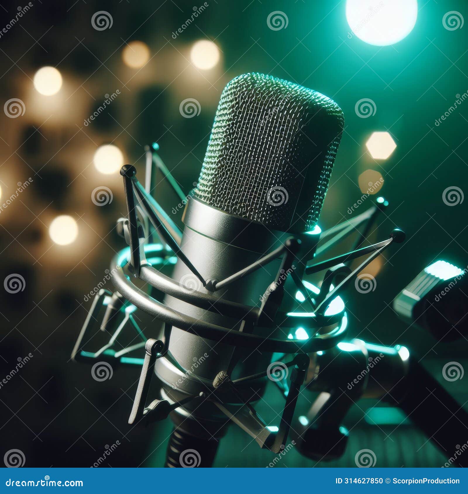 Studio Microphone Glow stock photo. Image of media, modern - 314627850