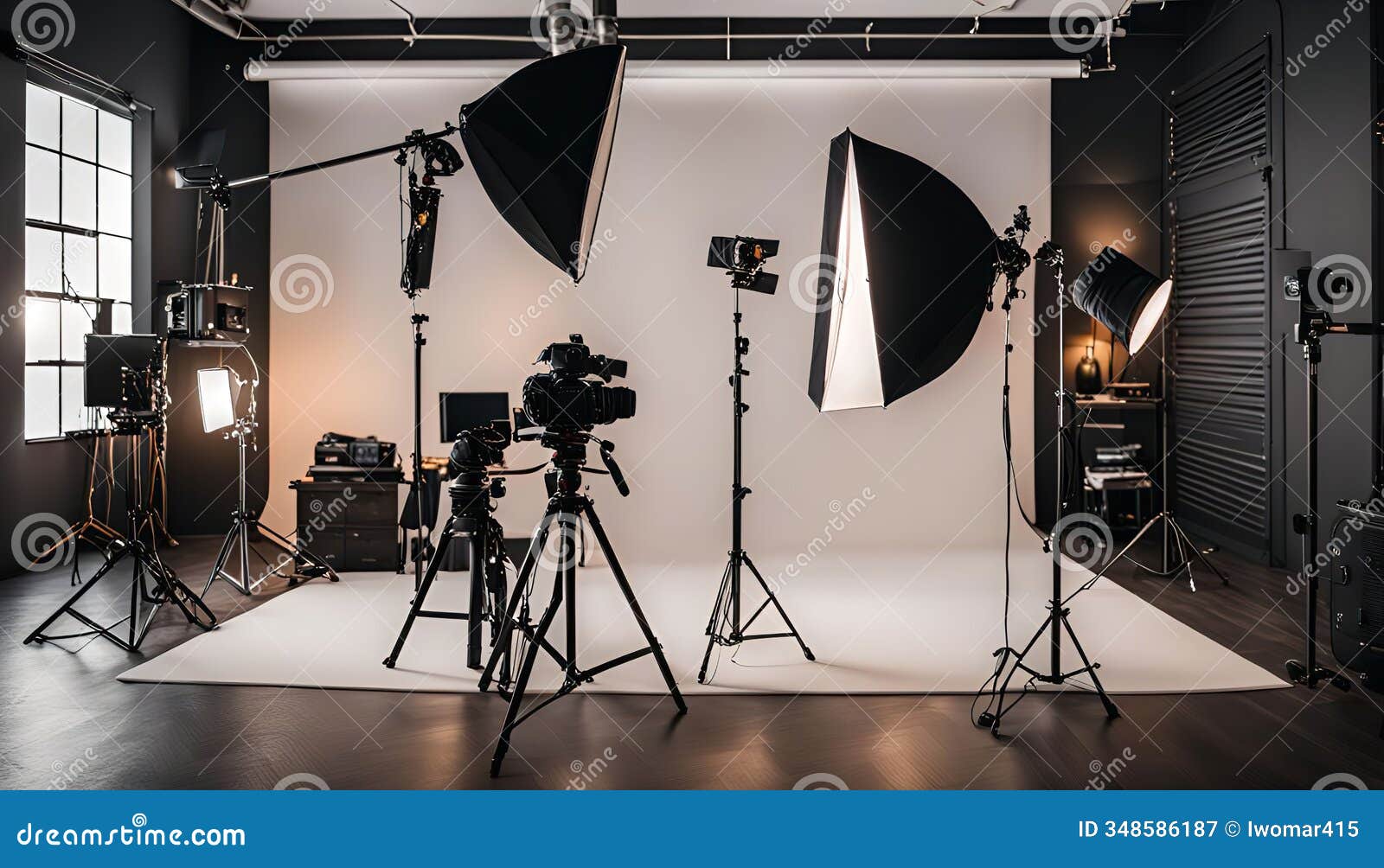 Professional Studio Setup for Video Production Stock Illustration ...