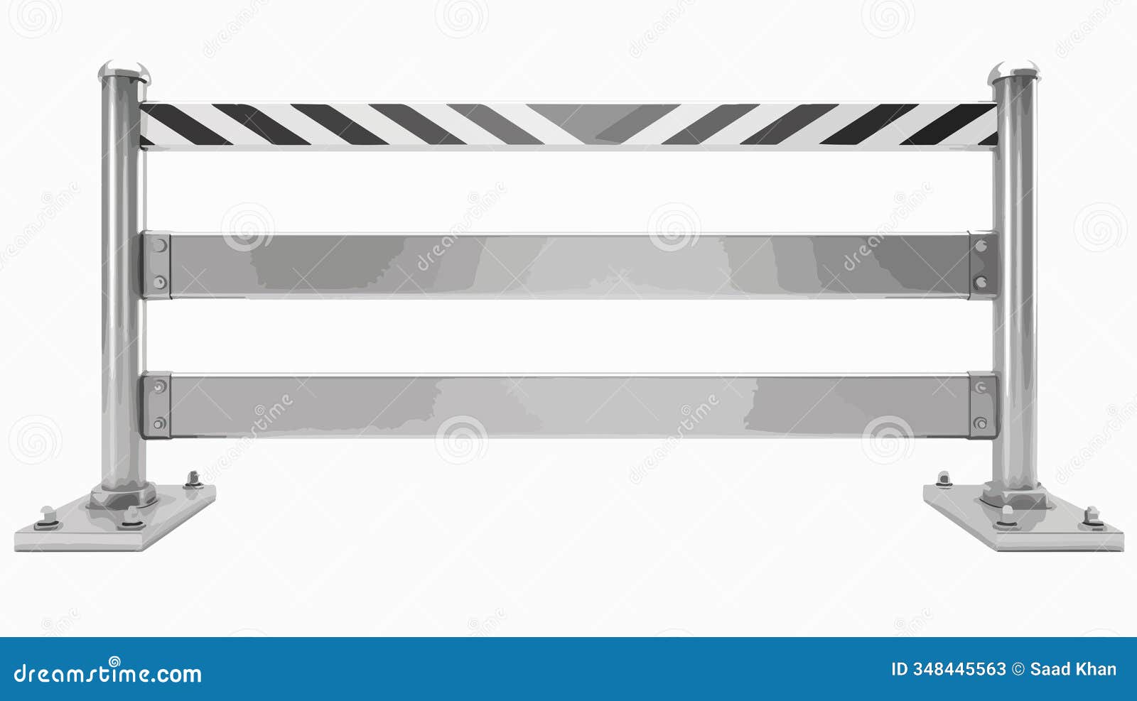 Professional Sturdy Metal Safety Barrier Isolated on White Background ...