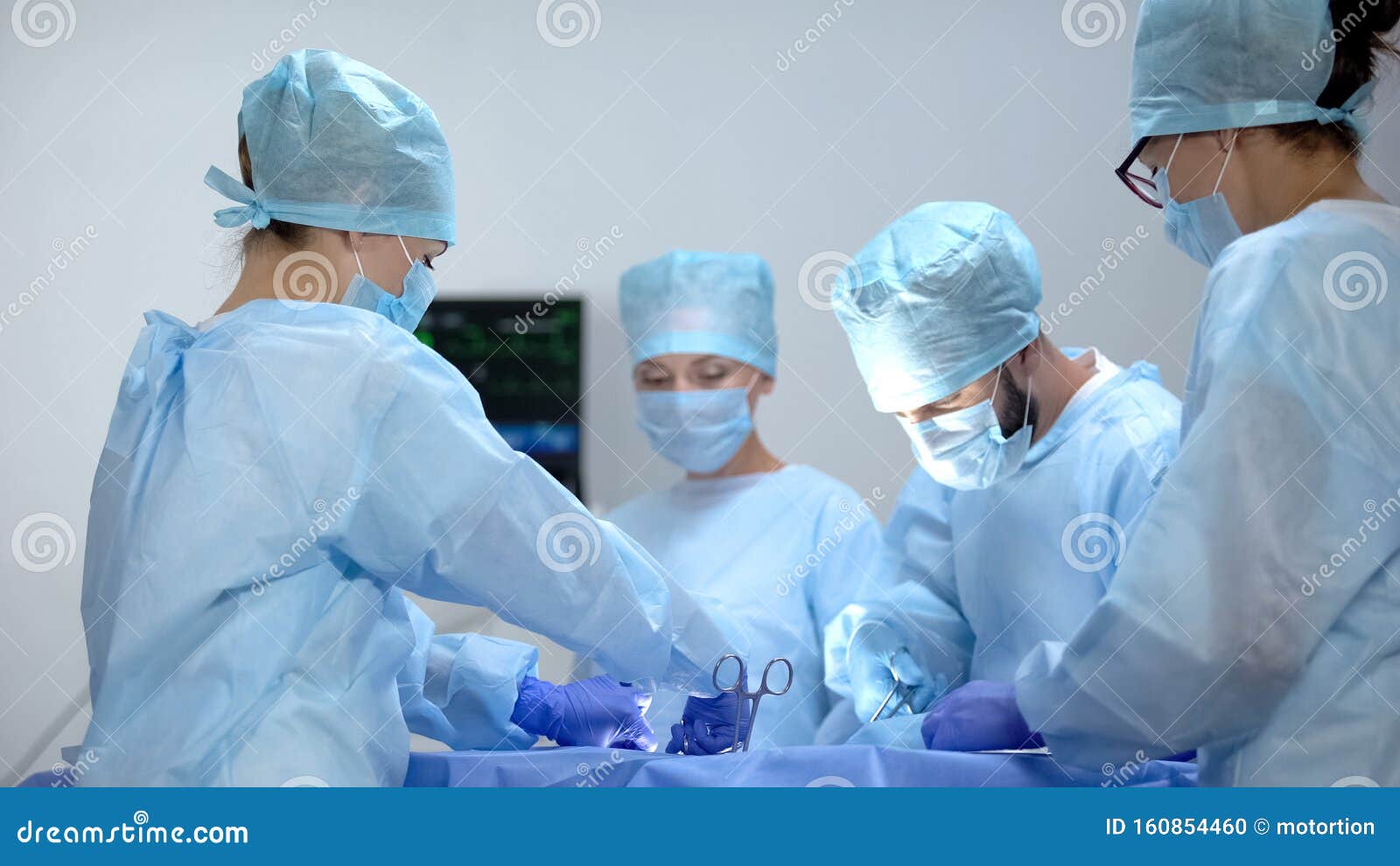 Professional Surgeon Team Making Difficult Operation, Doctor Vocation ...
