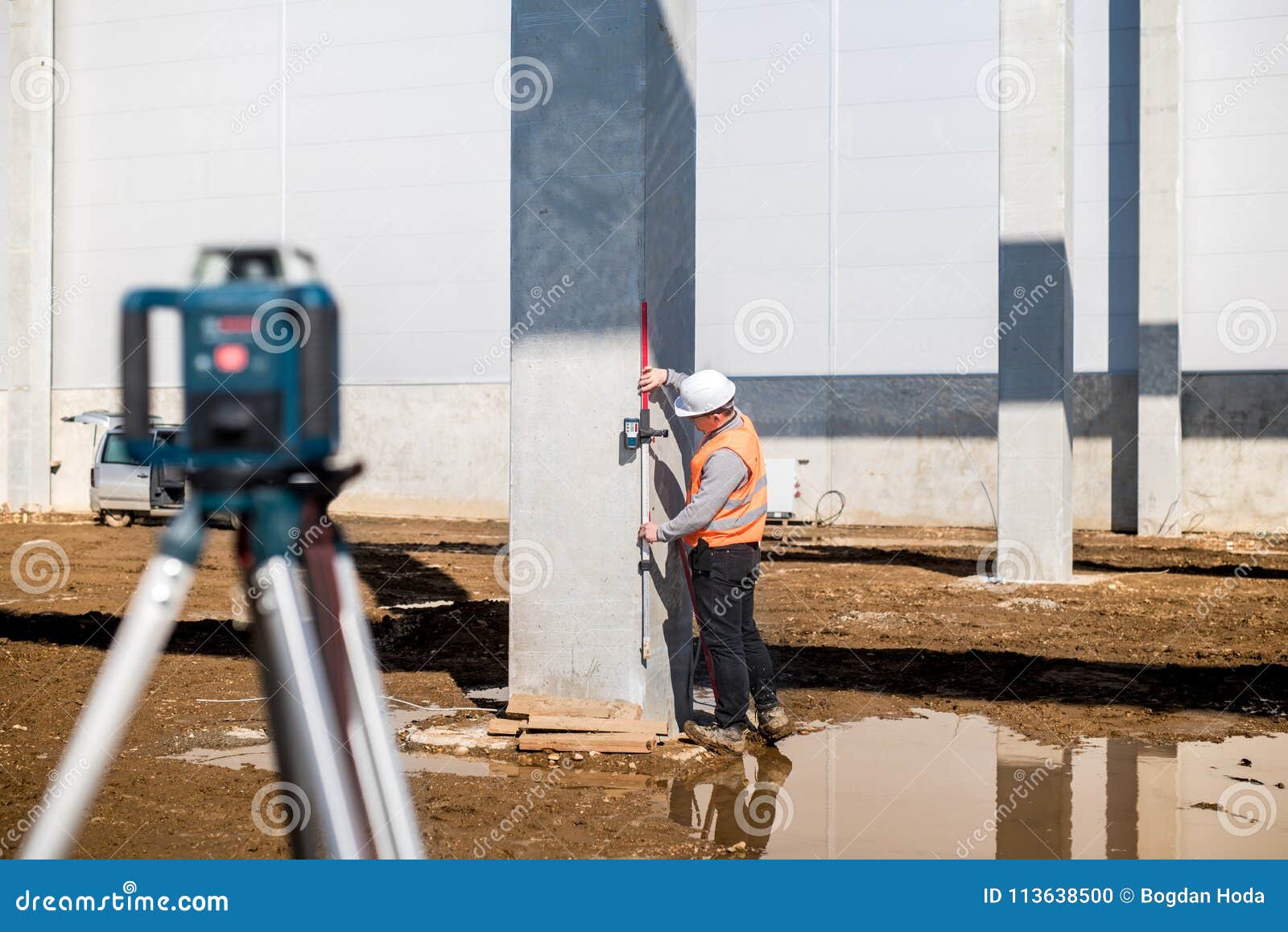 Professional Surveyor Using Gps System and Theodolite for Correct Level ...