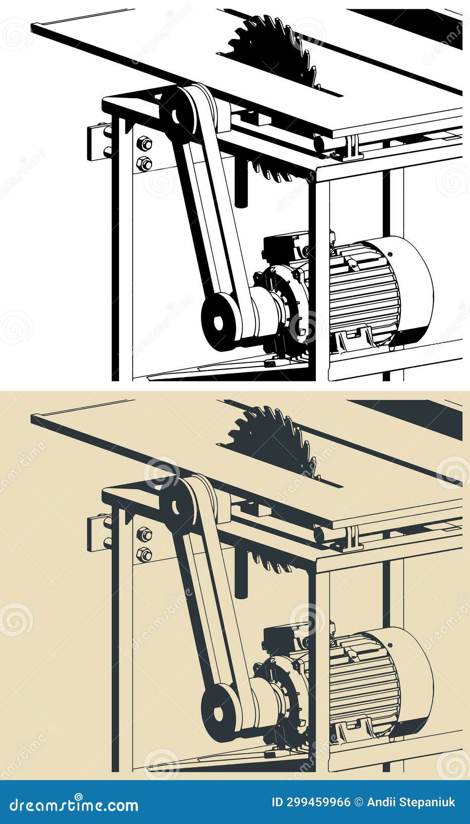 Professional Table Saw Close-up Stock Illustration - Illustration of ...