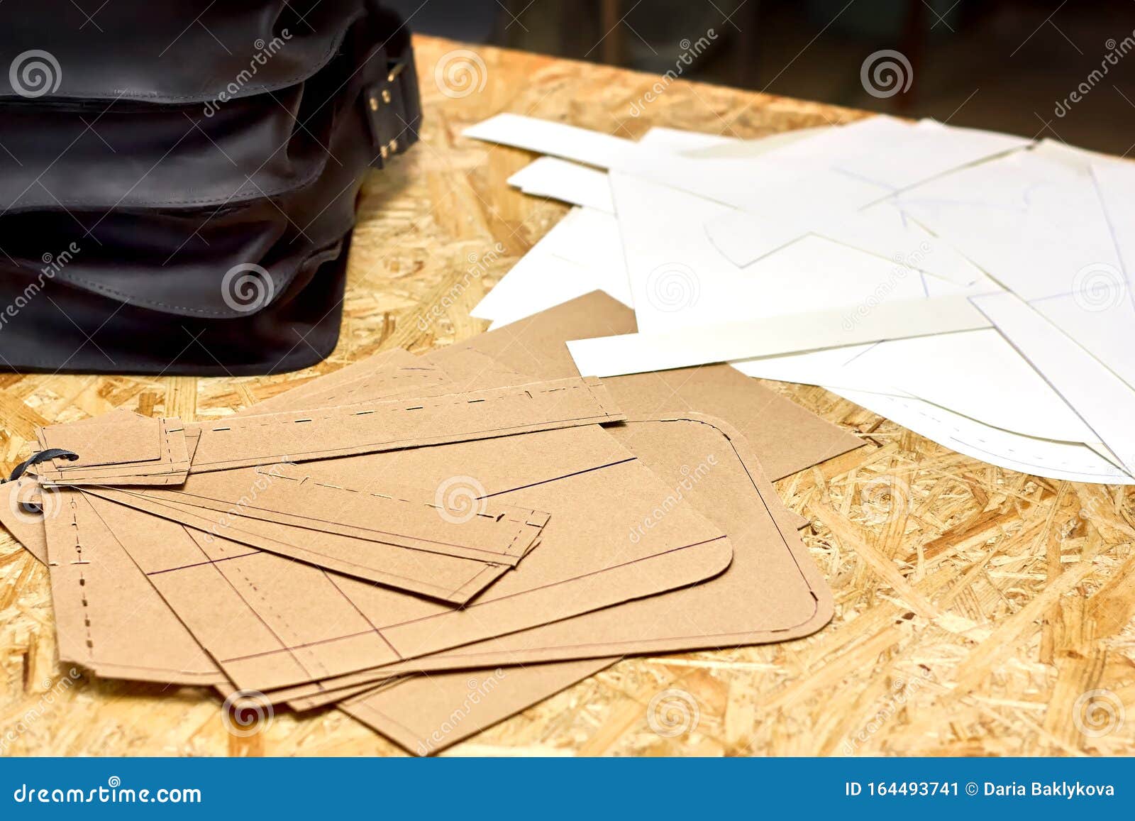 Professional Tailor Paper Template Set on the Bench in the Workshop ...