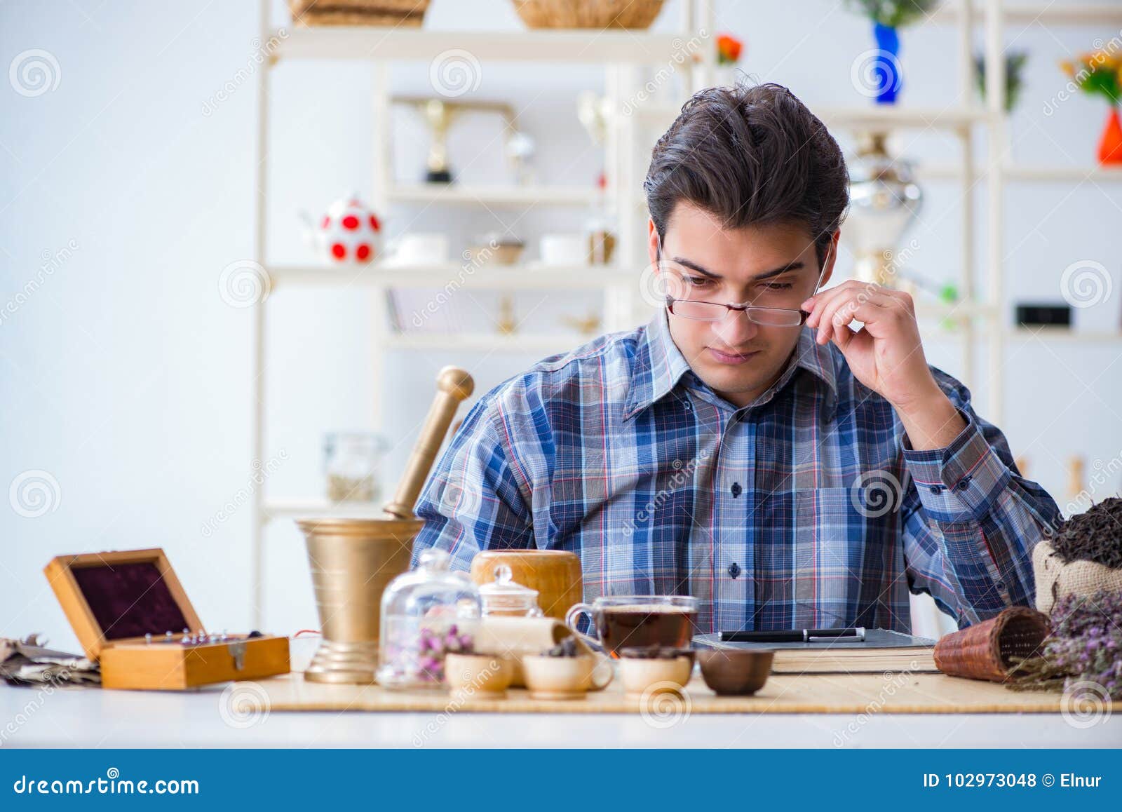 The Professional Tea Expert Trying New Brews Stock Photo - Image of ...