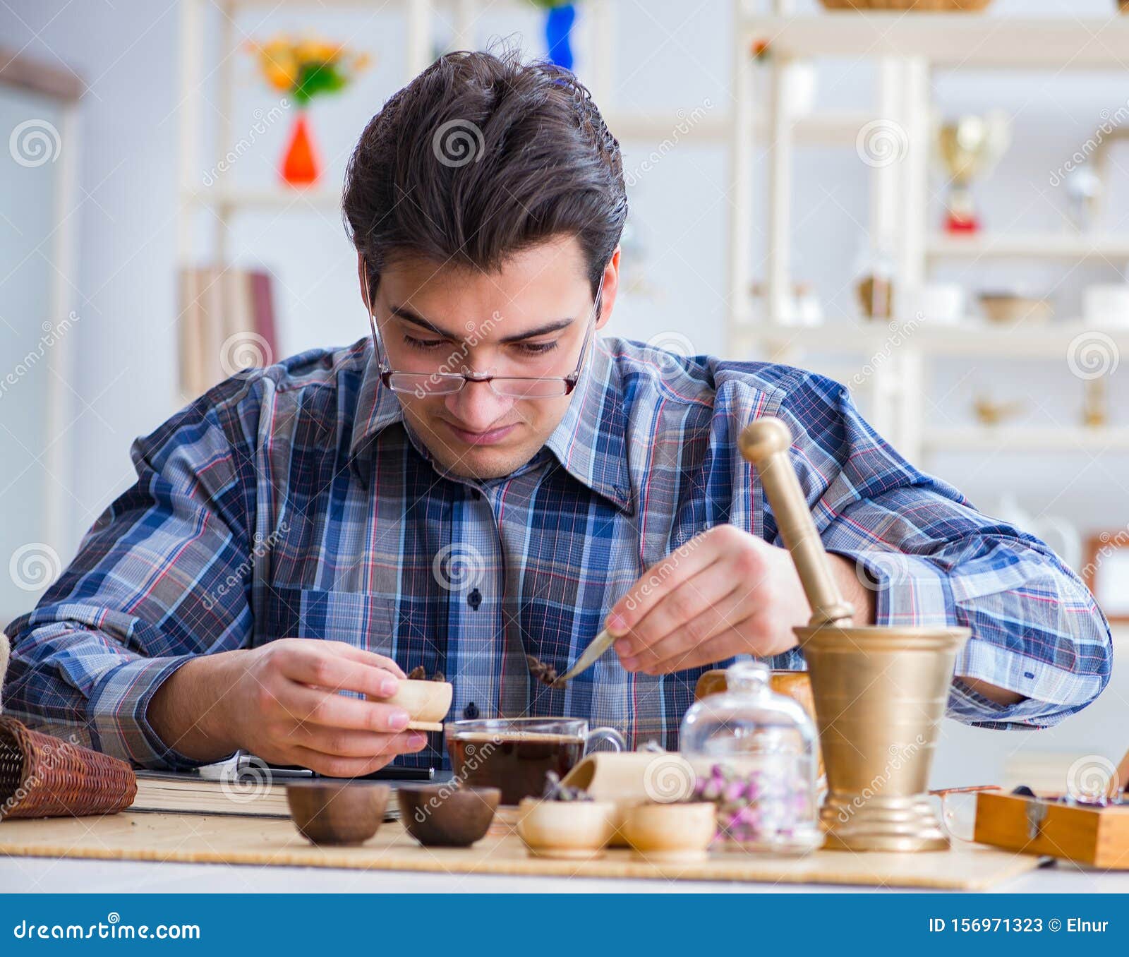 Professional Tea Expert Trying New Brews Stock Image - Image of ...