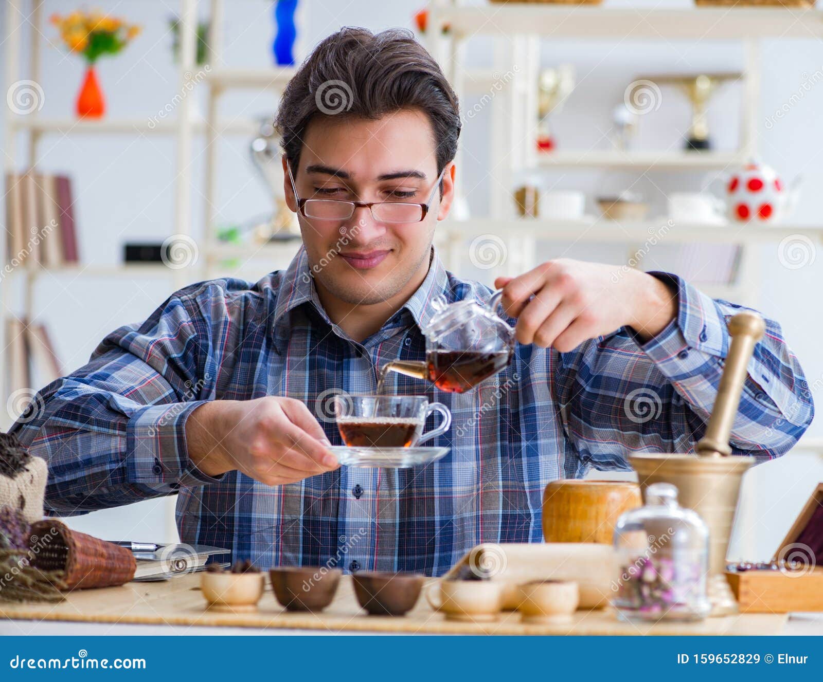 Professional Tea Expert Trying New Brews Stock Image - Image of ...