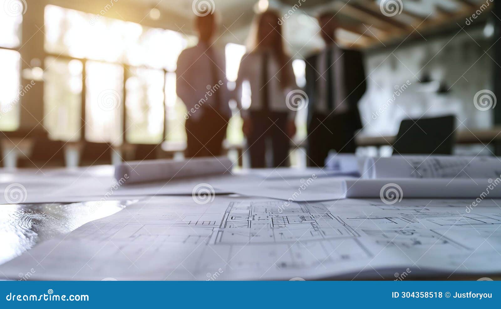 Professional Team Discussing Architecture Plans. Generative Ai Stock ...