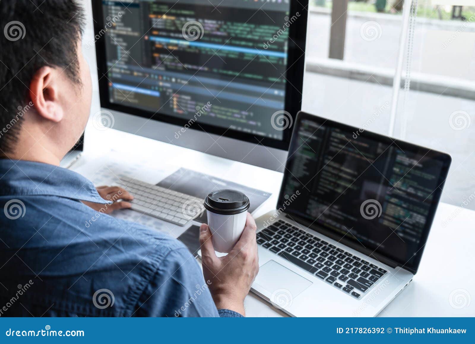 Professional Team Of Programmer Working On Project In Software Development Computer In It