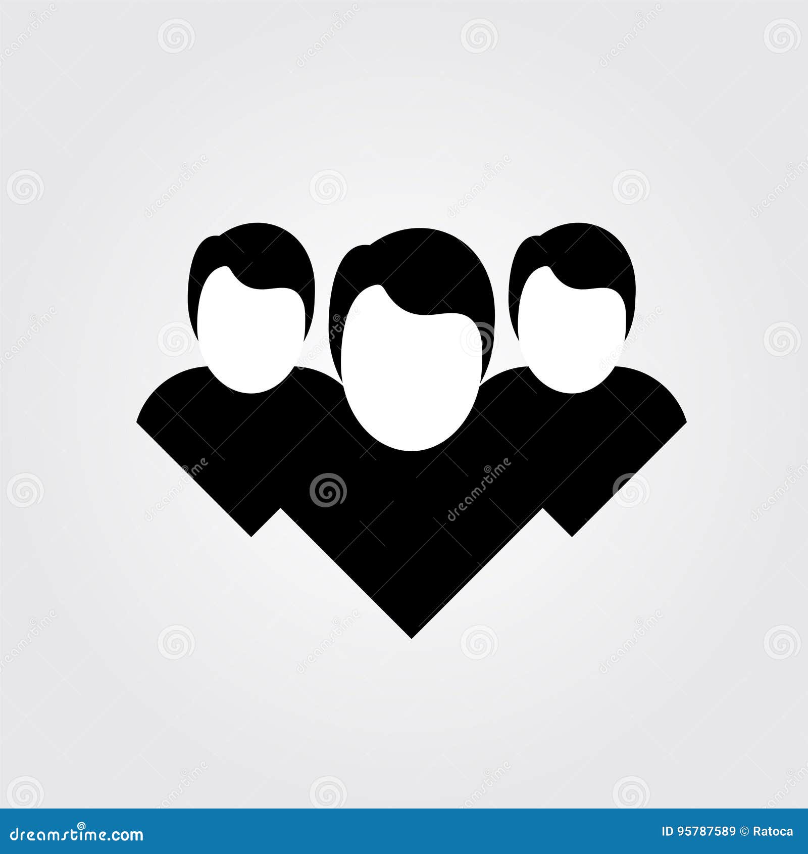 Professional teamwork icon stock vector. Illustration of figure - 95787589