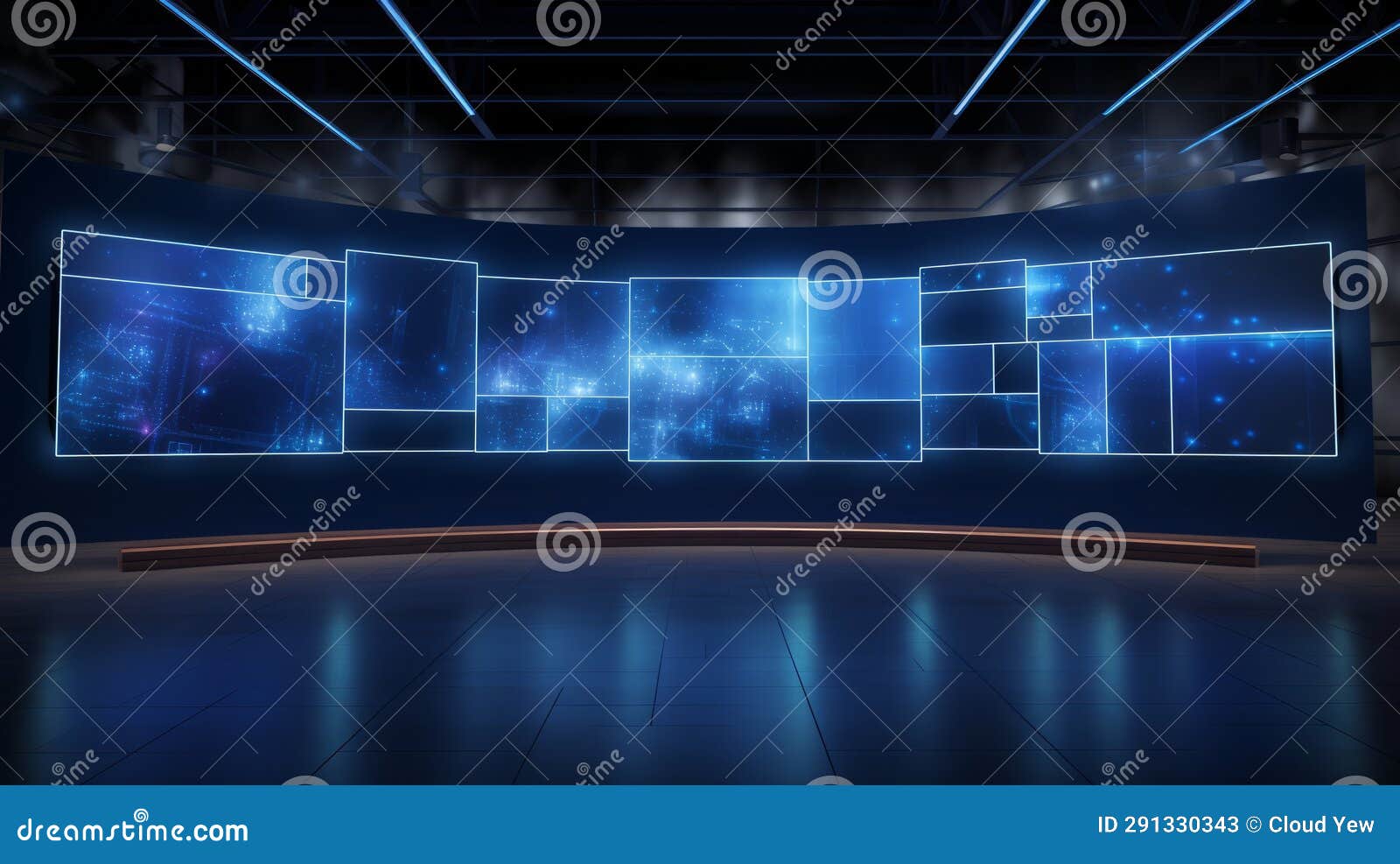 Big Screen with a Lot of Screens on it Stock Illustration ...