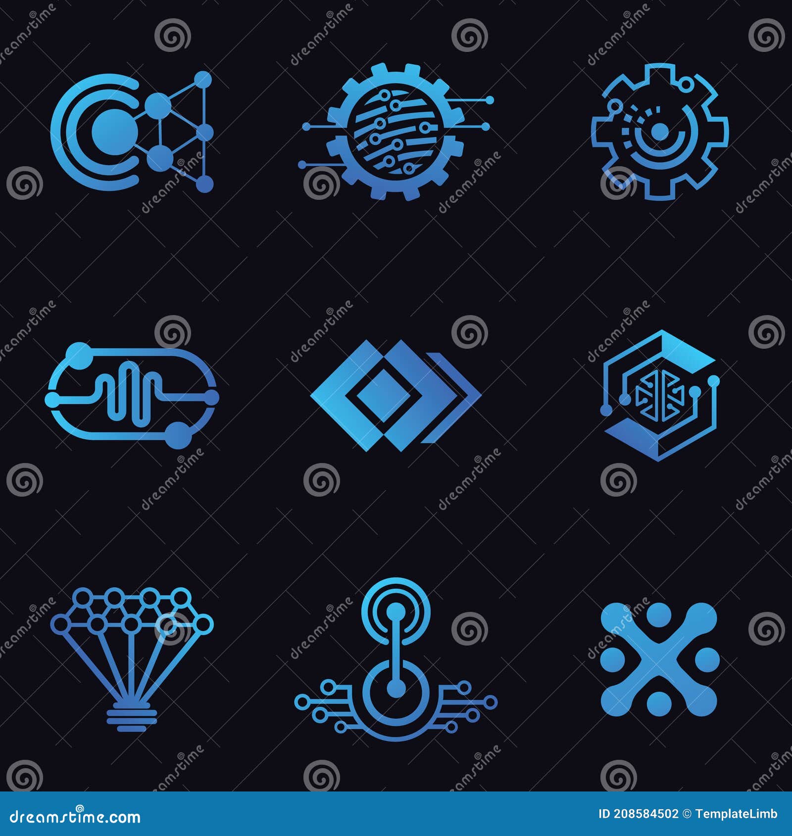 Professional Tech Logo Icon Vector Design Bundle for Business and ...