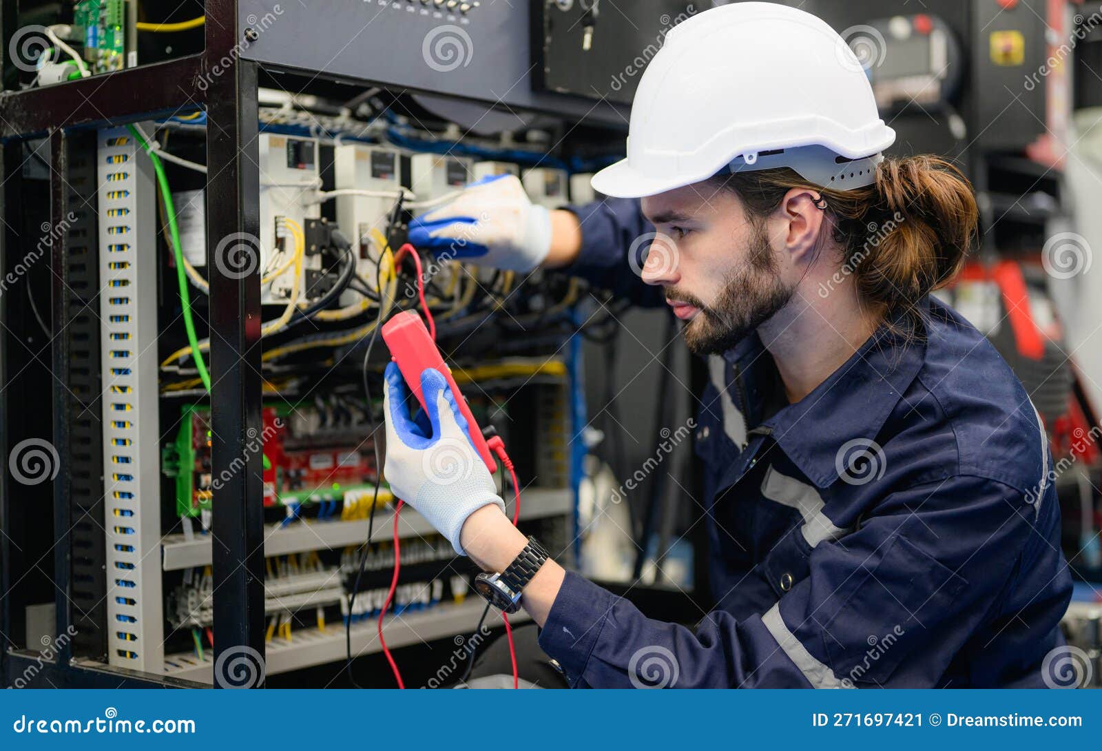 Professional Technician Checking and Repairing Part of Automatic ...