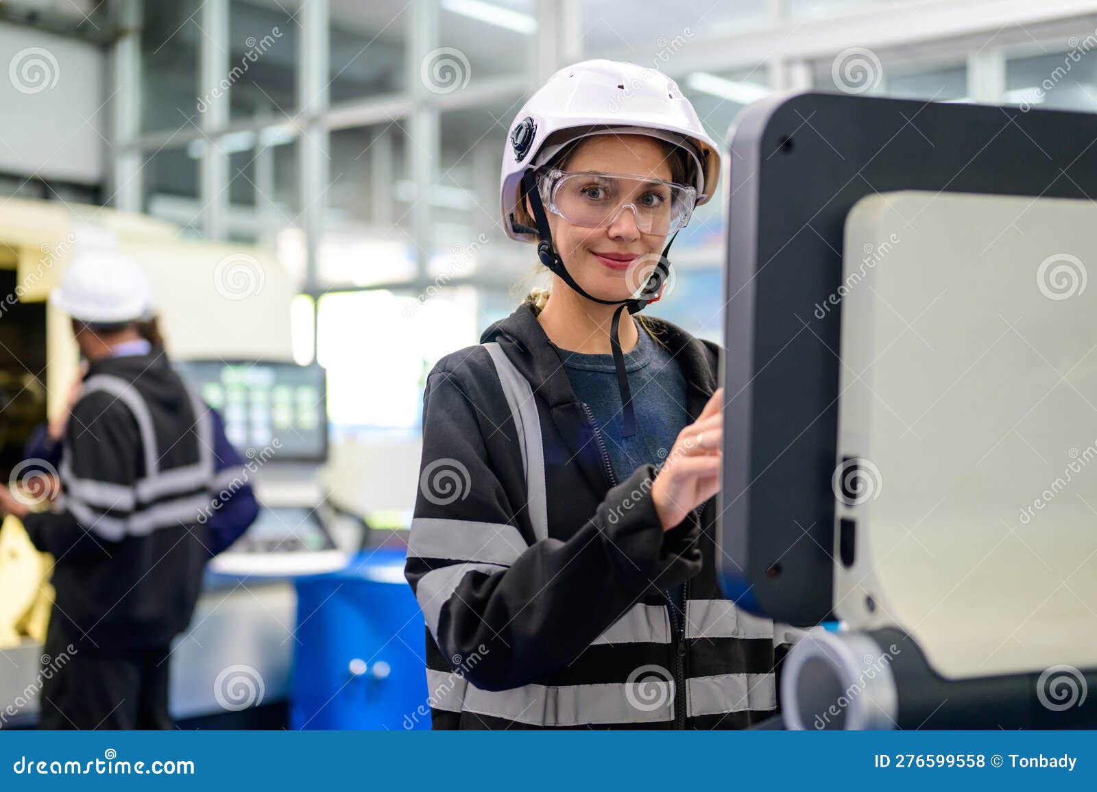 Professional Technician Checking Part of Automatic Machine at Factory ...