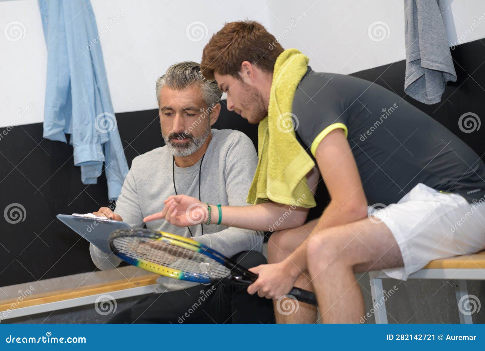 Professional Tennis Trainer and Coach in Locker Room Stock Image ...
