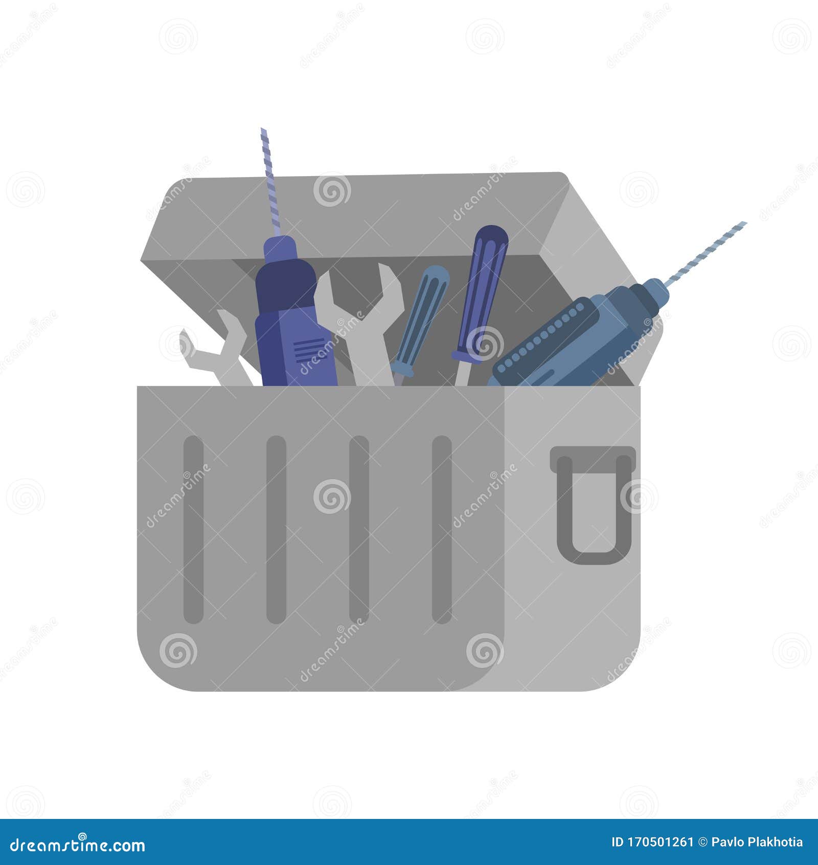 Professional Toolkit Flat Vector Illustration. Container with ...