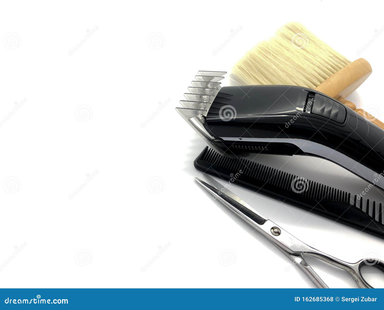Professional Tools for a Beauty Salon. Composition of Combs, Scissors ...