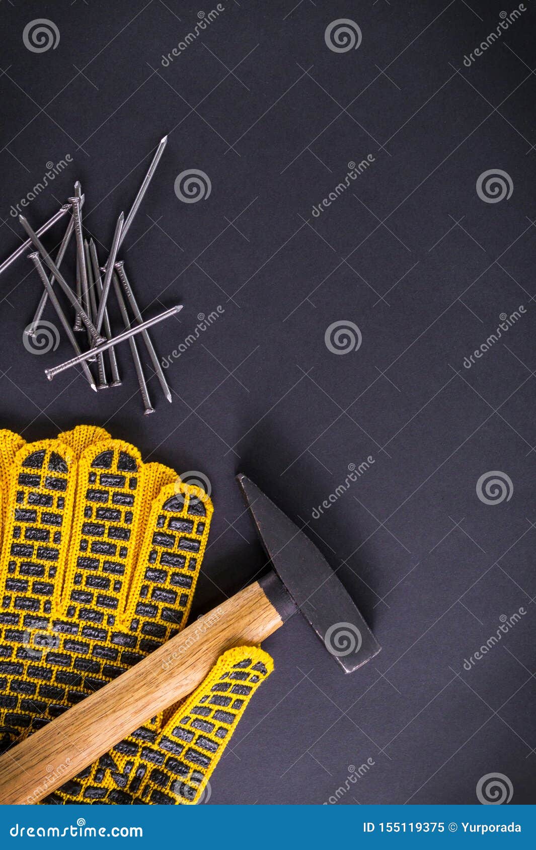 Professional Tools for Carpentry and Accessories on a Black Background ...