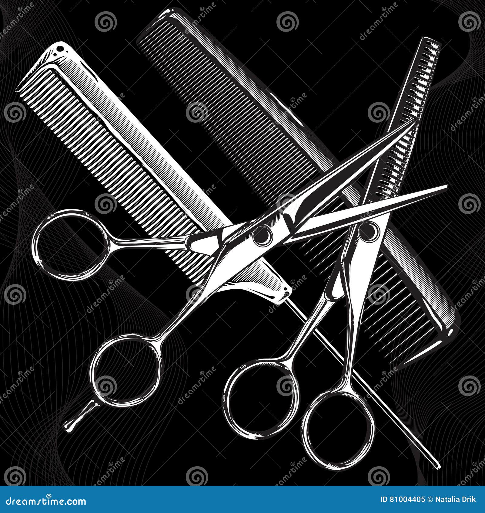Scissors Combs Purple 2G White Background Cartoon Vector ...