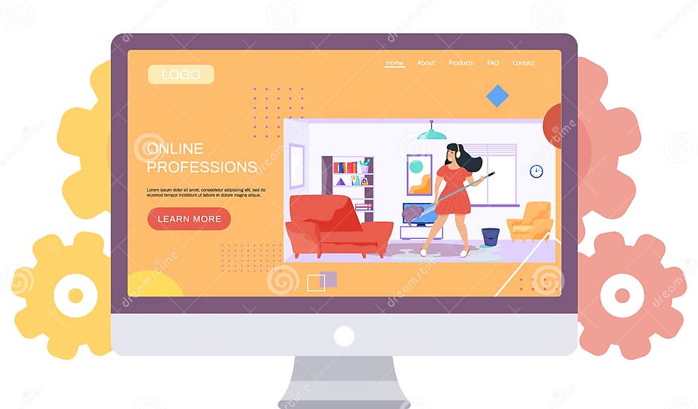 Professional Training, Education, Video Tutorial, Online Professions Landing Page Template Stock ...