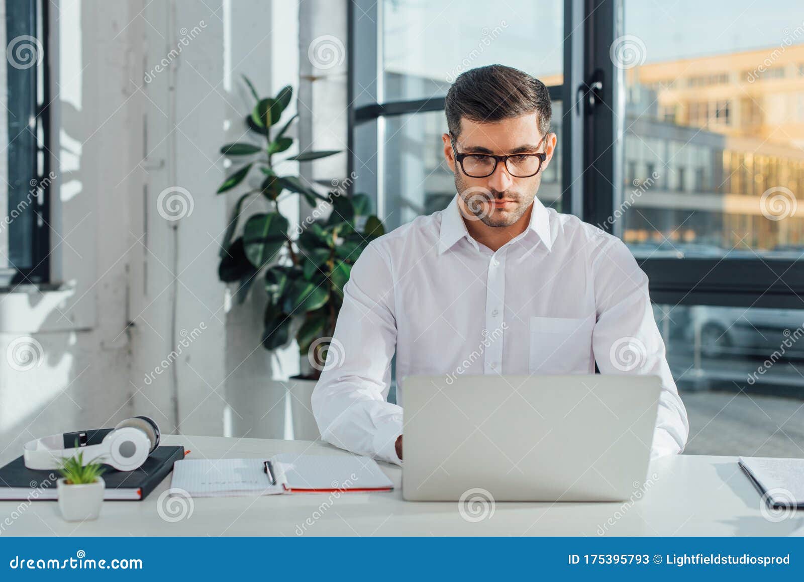 Translator Working Online with Laptop in Stock Image - Image of laptop ...