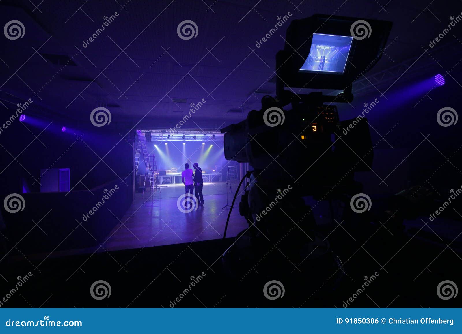 Professional TV Camera Set Up for a Concert Stock Photo - Image of ...