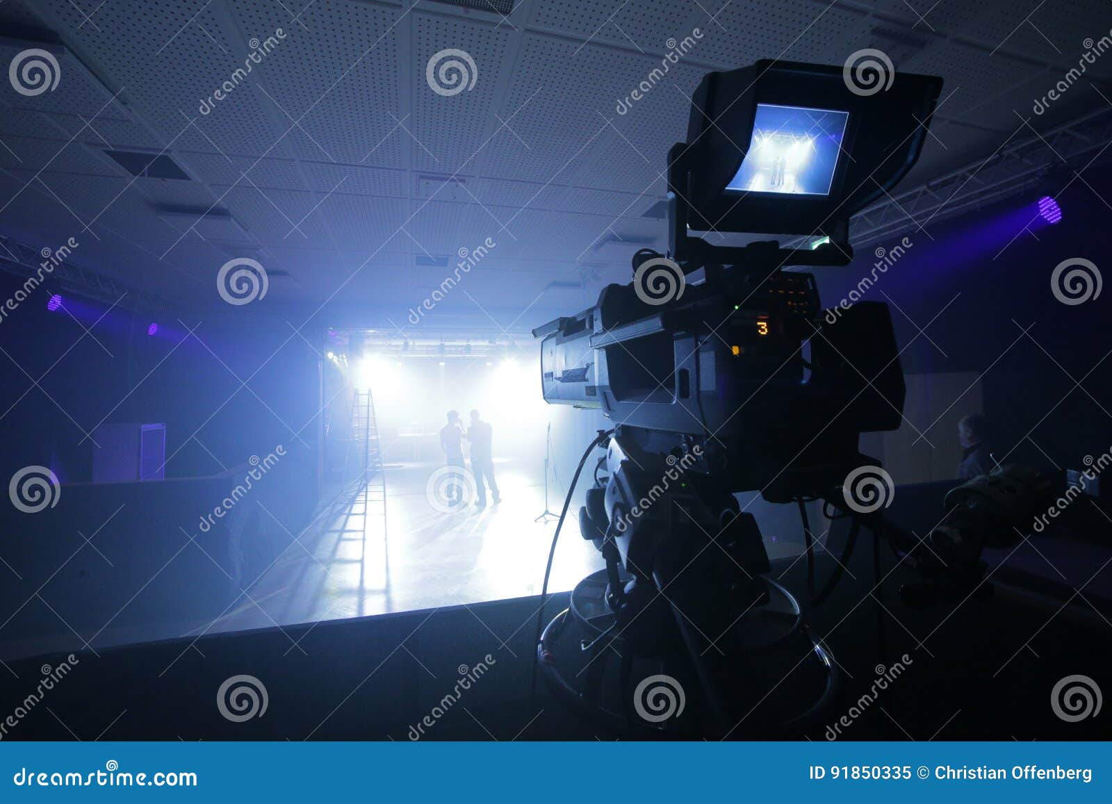 Professional TV Camera Set Up for a Concert Stock Image - Image of ...