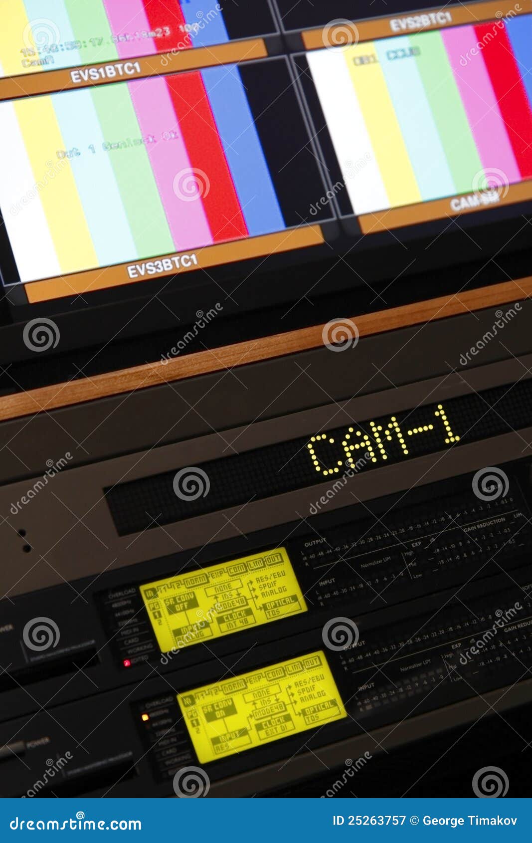 Professional TV equipment stock image. Image of live - 25263757