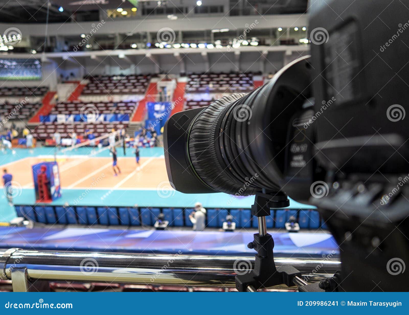 Professional TV at the Volleyball . Volleyball Match Camera. Stock ...