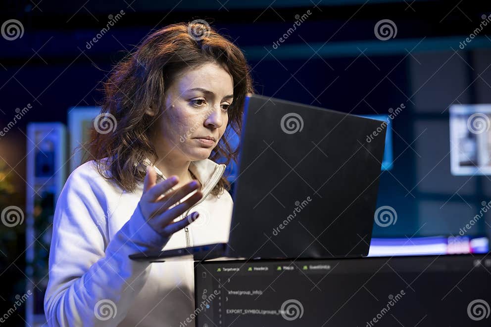 It Professional Typing on Notebook Device Keyboard Stock Image - Image ...