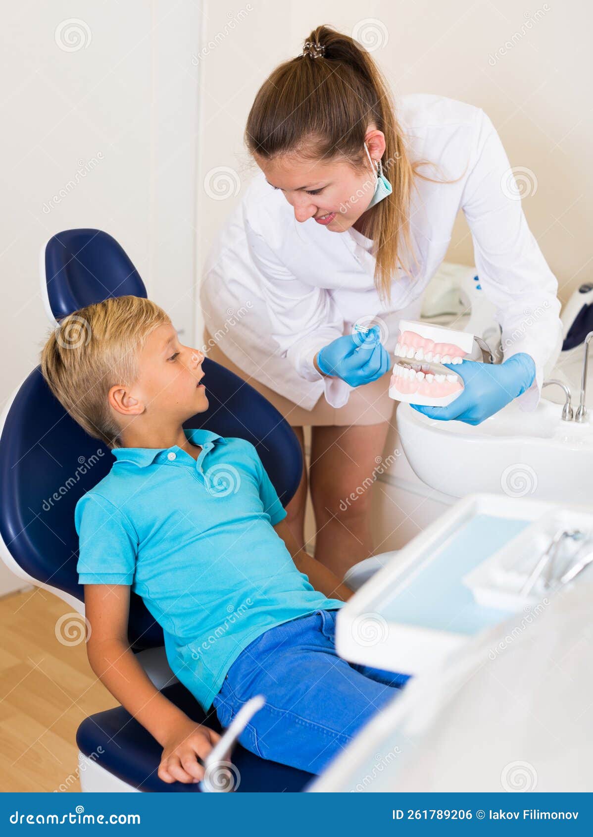 Professional in Uniform is Telling about Hygiene Stock Photo - Image of ...