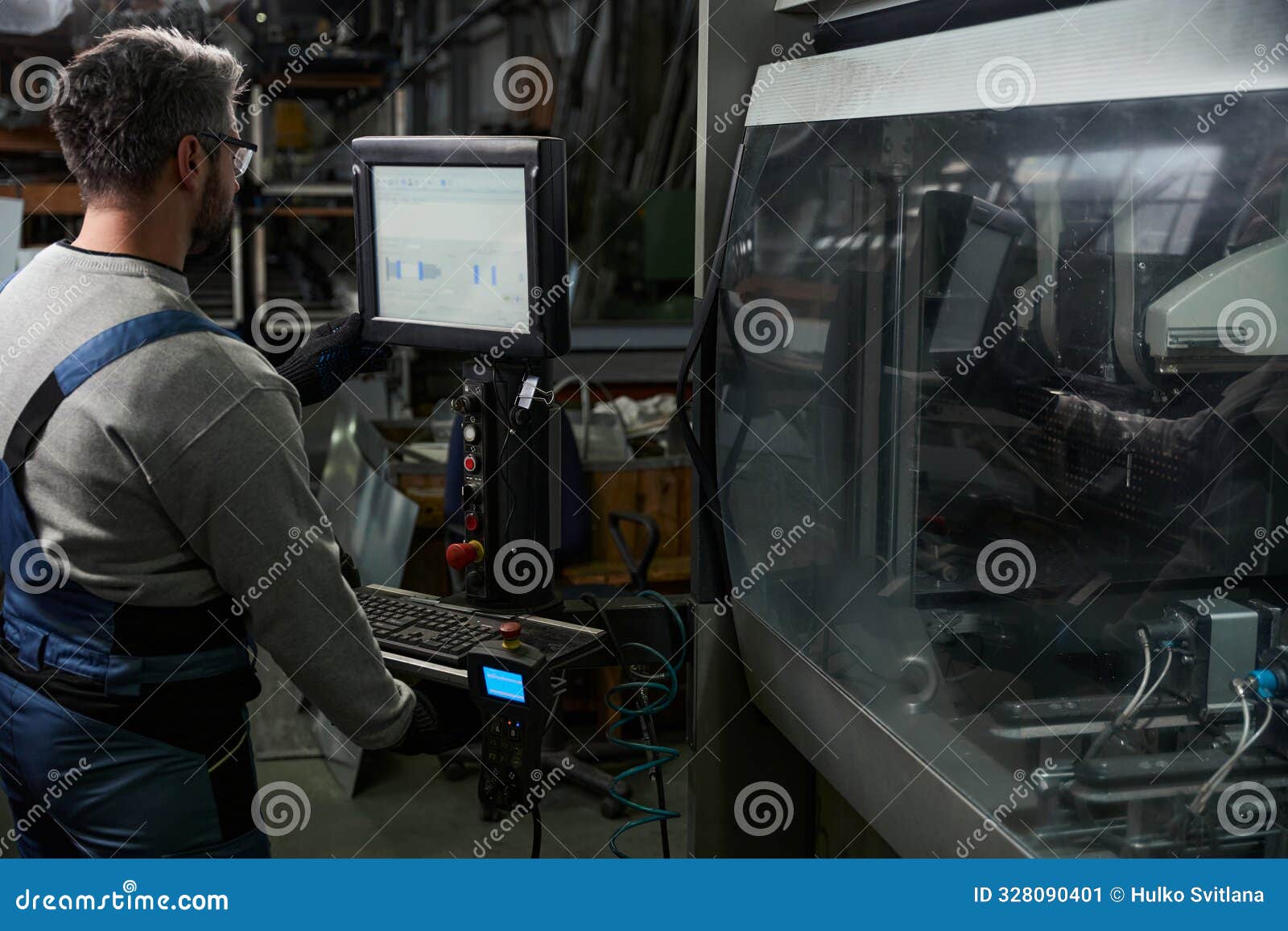 Professional Uses a Modern Computer in Production Stock Image - Image ...