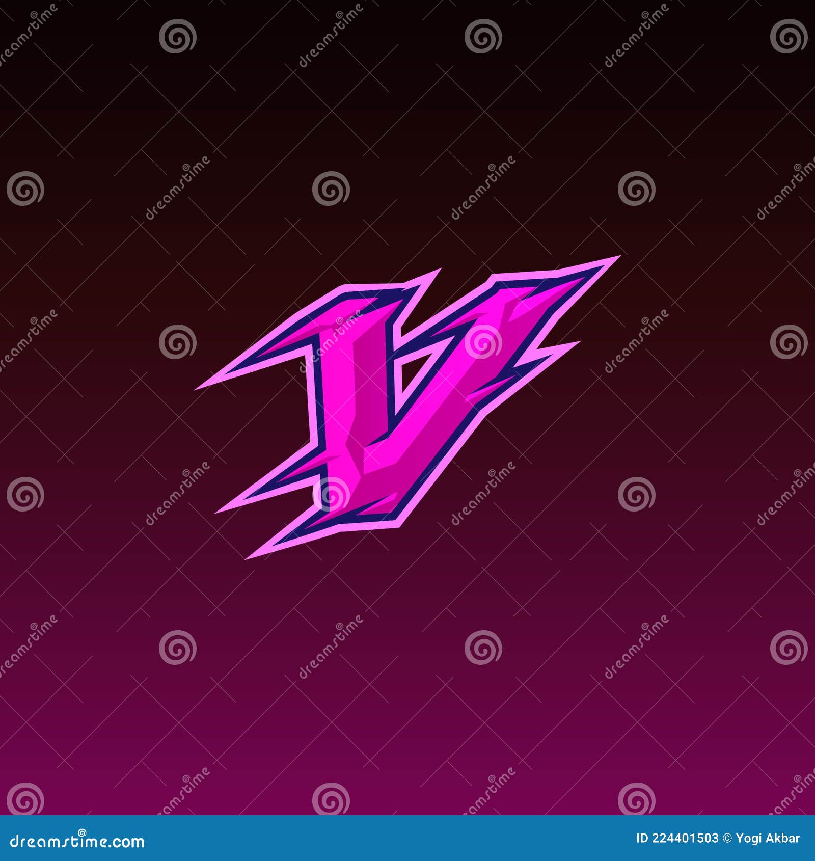 Professional V Letter Gaming Logo Vector Illustration Stock Vector ...