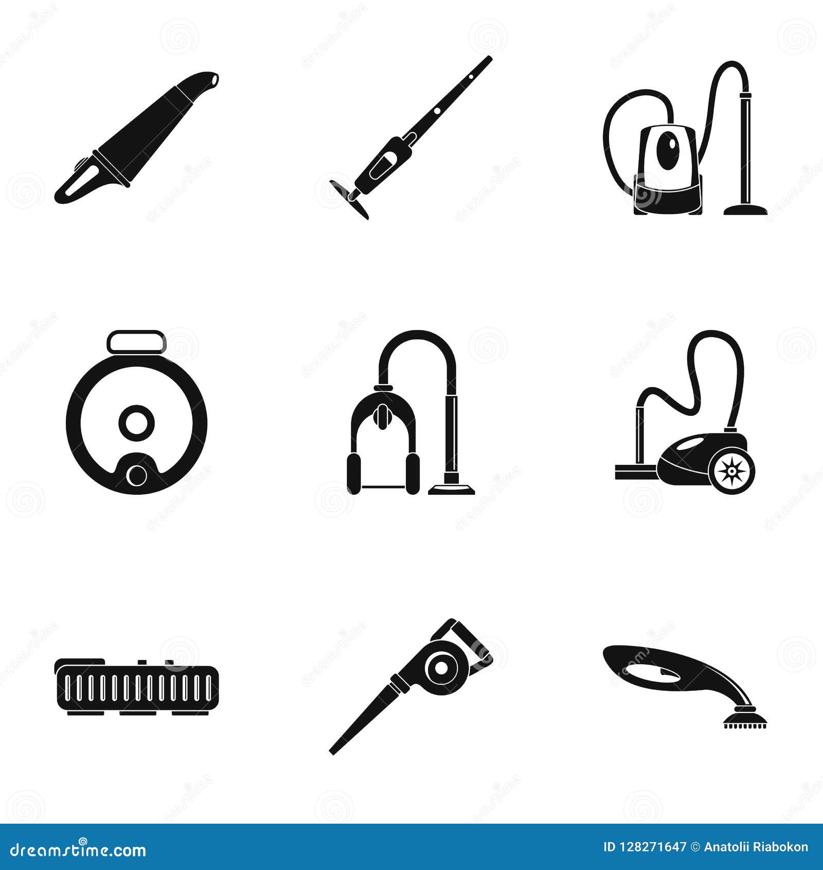 Professional Vacuum Cleaner Icon Set, Simple Style Stock Vector ...