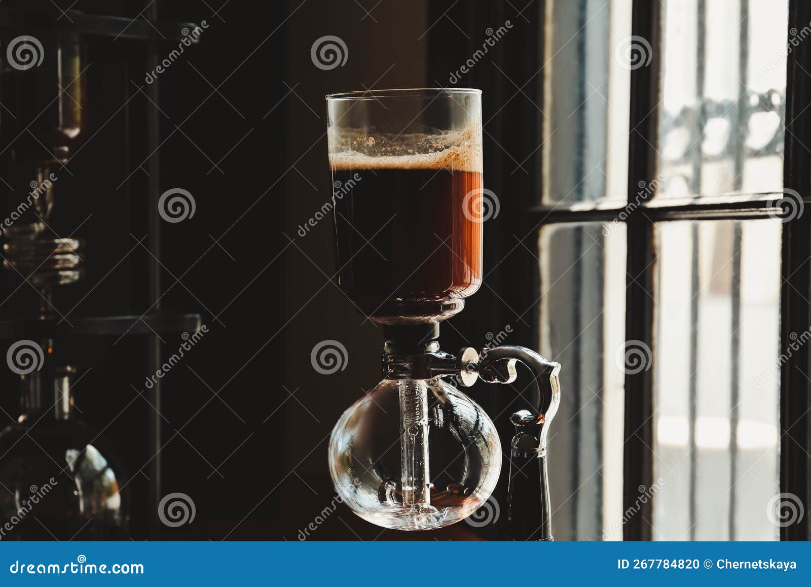 Professional Vacuum Coffee Maker for Drink Preparation in Cafe Stock ...