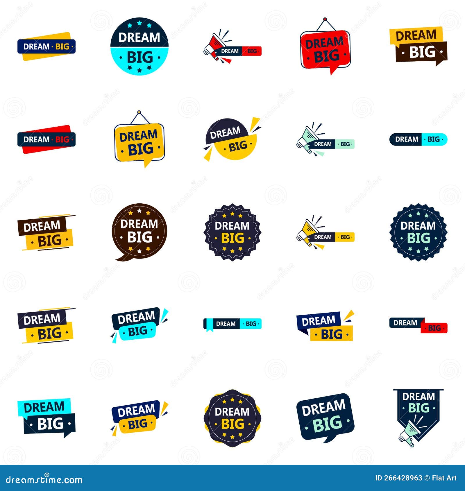 25 Professional Vector Designs for Bold Goal Setting Dream Big Stock ...