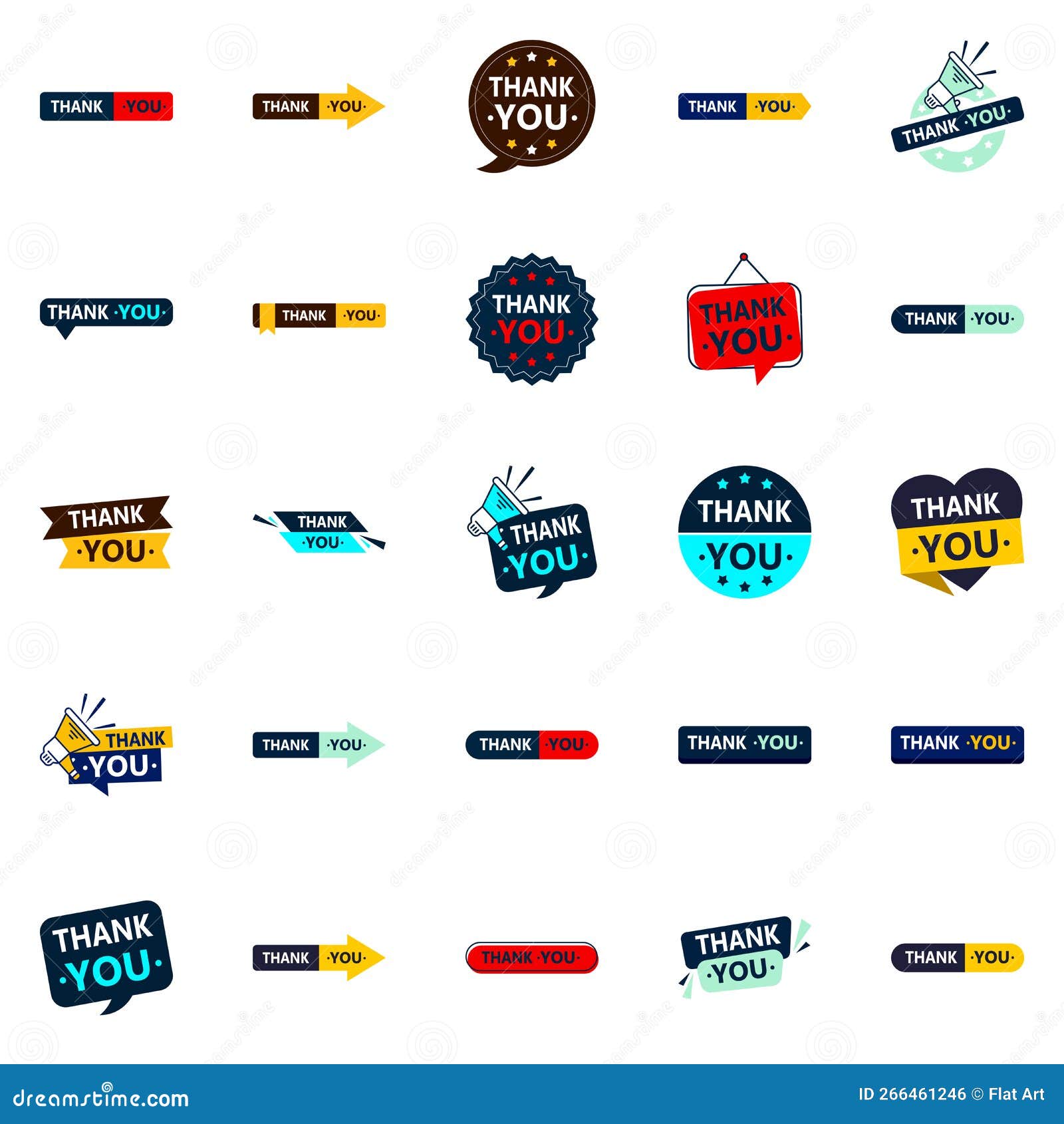 25 Professional Vector Elements for Gratitude Messages Stock Vector ...