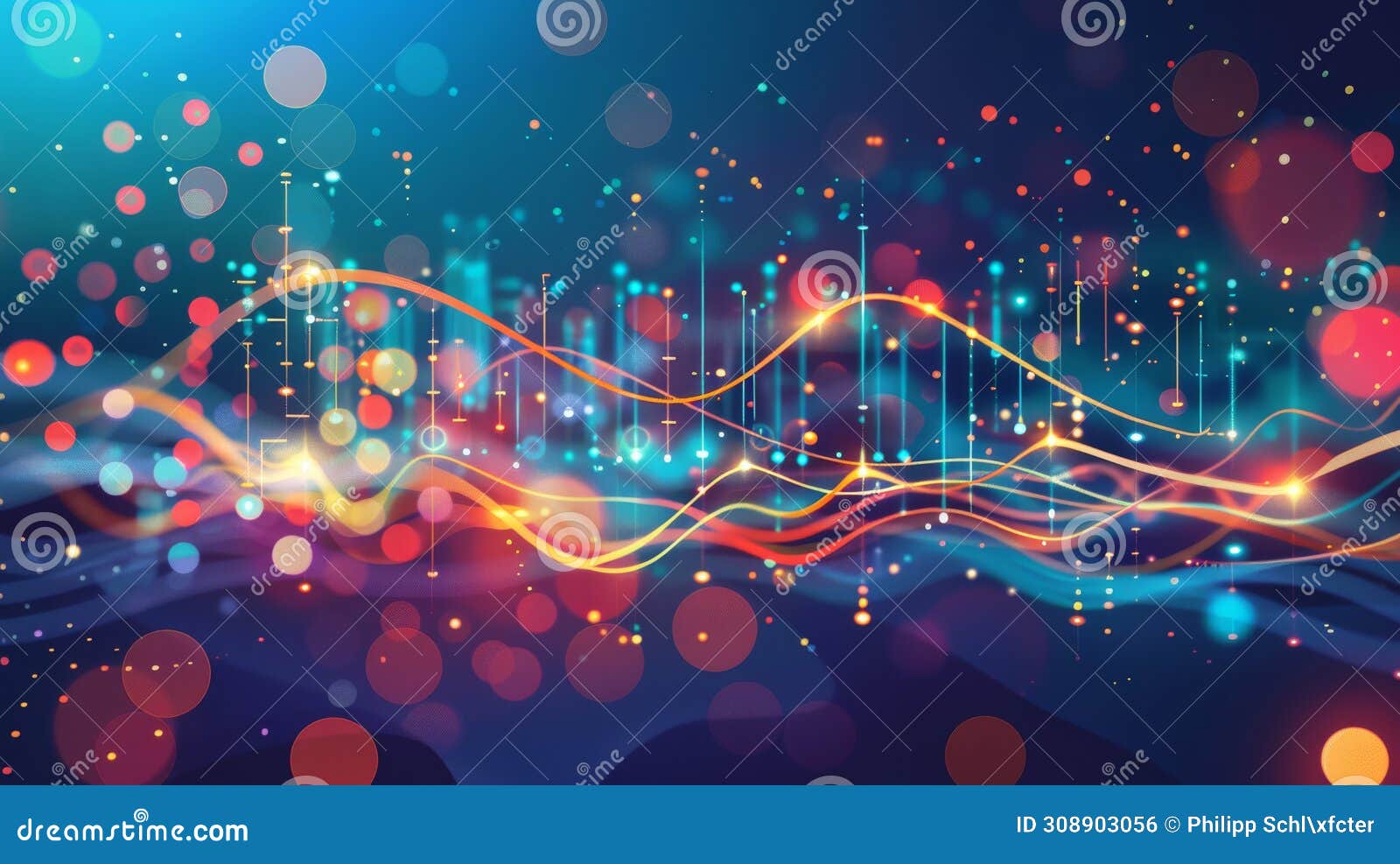 Abstract Data Flow and Network Connectivity Vector Illustration ...