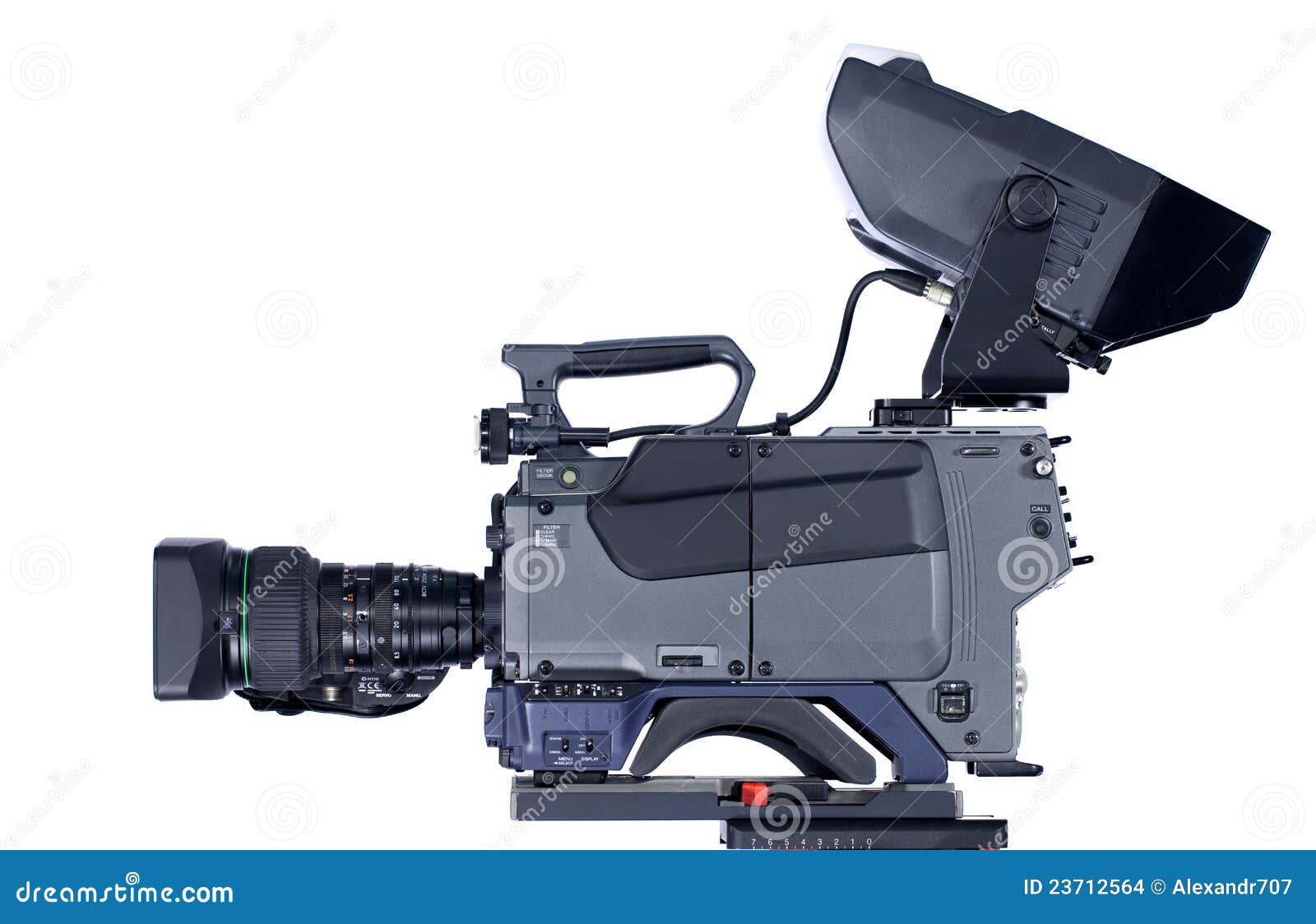 Professional video camera stock photo. Image of display - 23712564