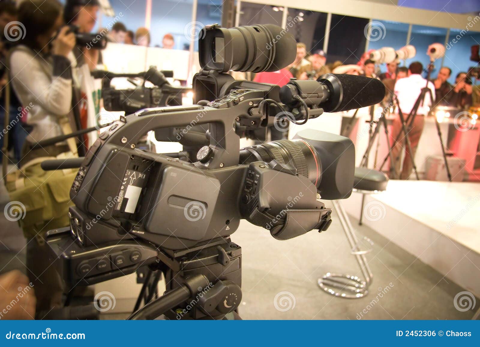 Professional video camera stock photo. Image of crowd - 2452306
