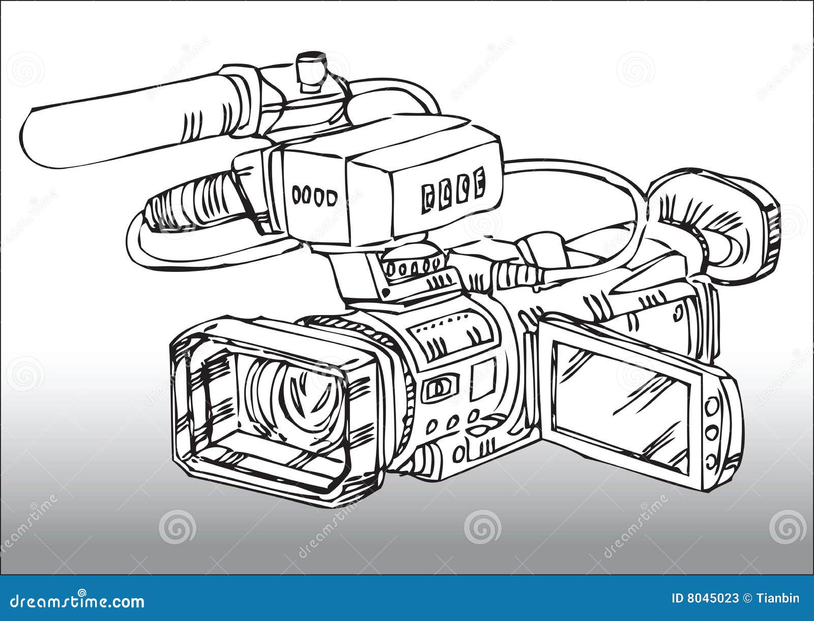 Professional video camera stock illustration. Illustration of ...