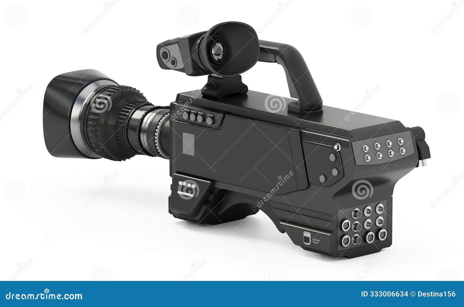 Professional Video Camera Isolated on White Background. 3D Illustration ...