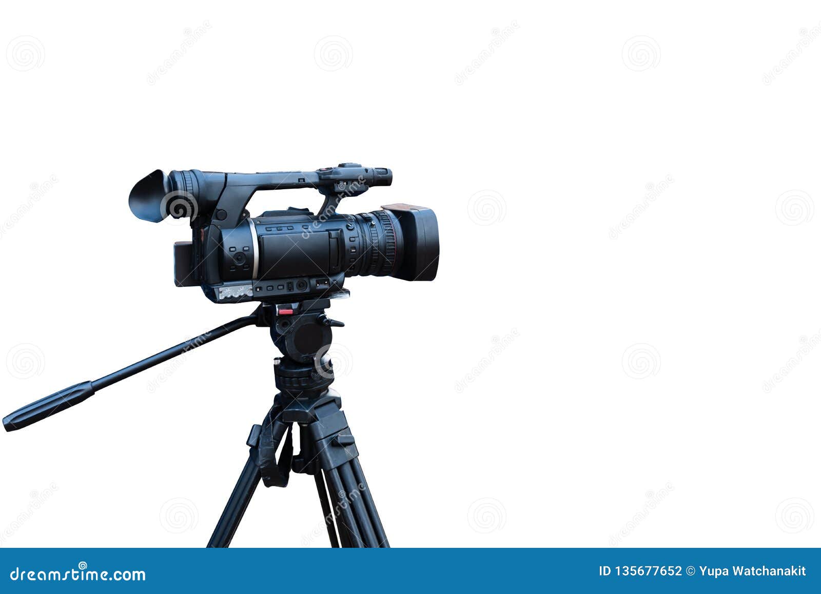 Professional Video Camera Isolated on White Stock Photo - Image of ...
