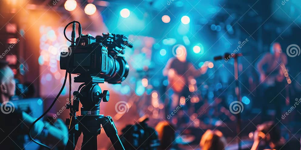 A Professional Video Camera Mounted on a Stable Tripod. Ideal for ...