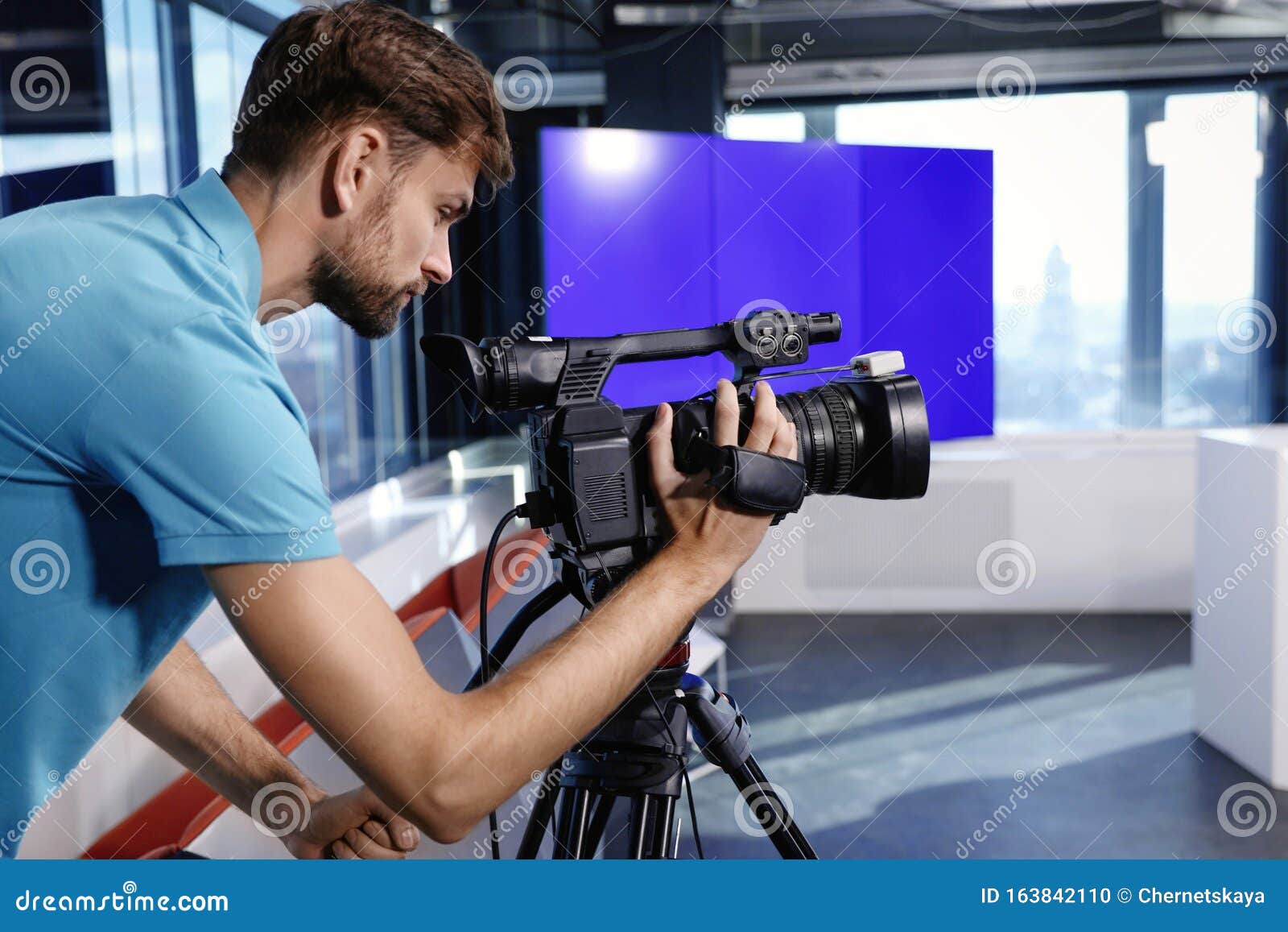 Professional Video Camera Operator Working Stock Photo - Image of music ...