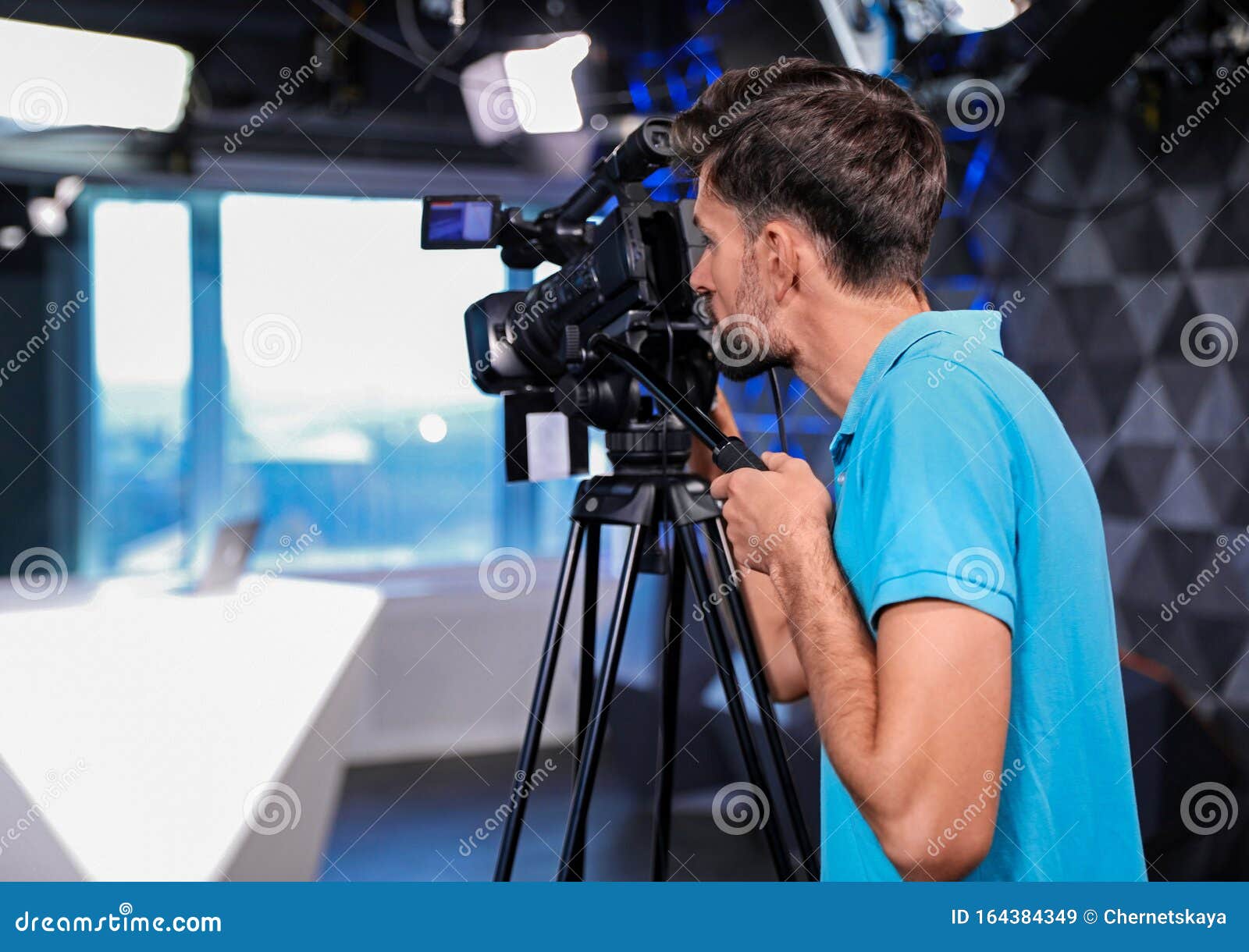 Professional Video Camera Operator Working Stock Image - Image of ...