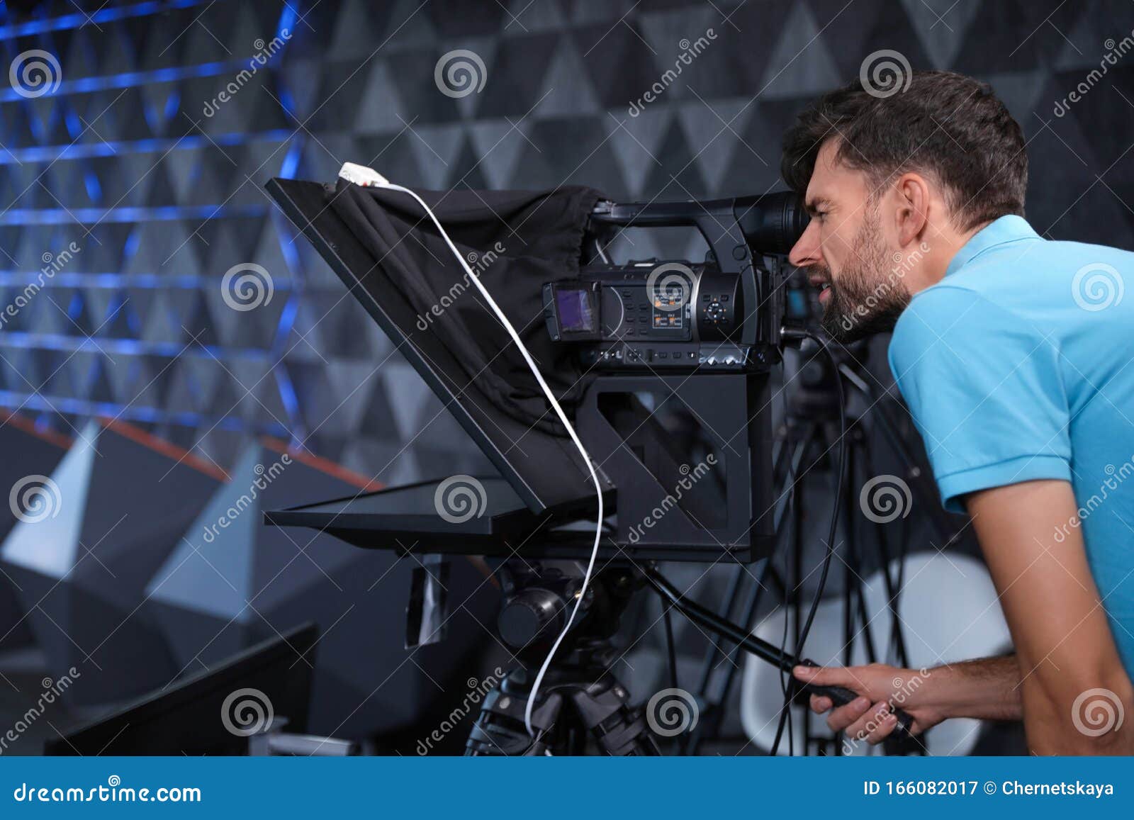 Professional Video Camera Operator Working Stock Image - Image of event ...