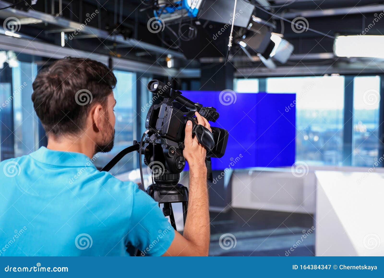Professional Video Camera Operator Working Stock Image - Image of ...