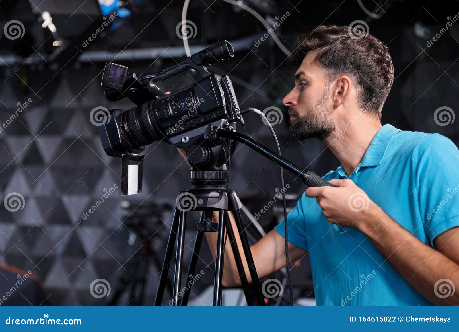 Professional Video Camera Operator Working Stock Photo - Image of ...