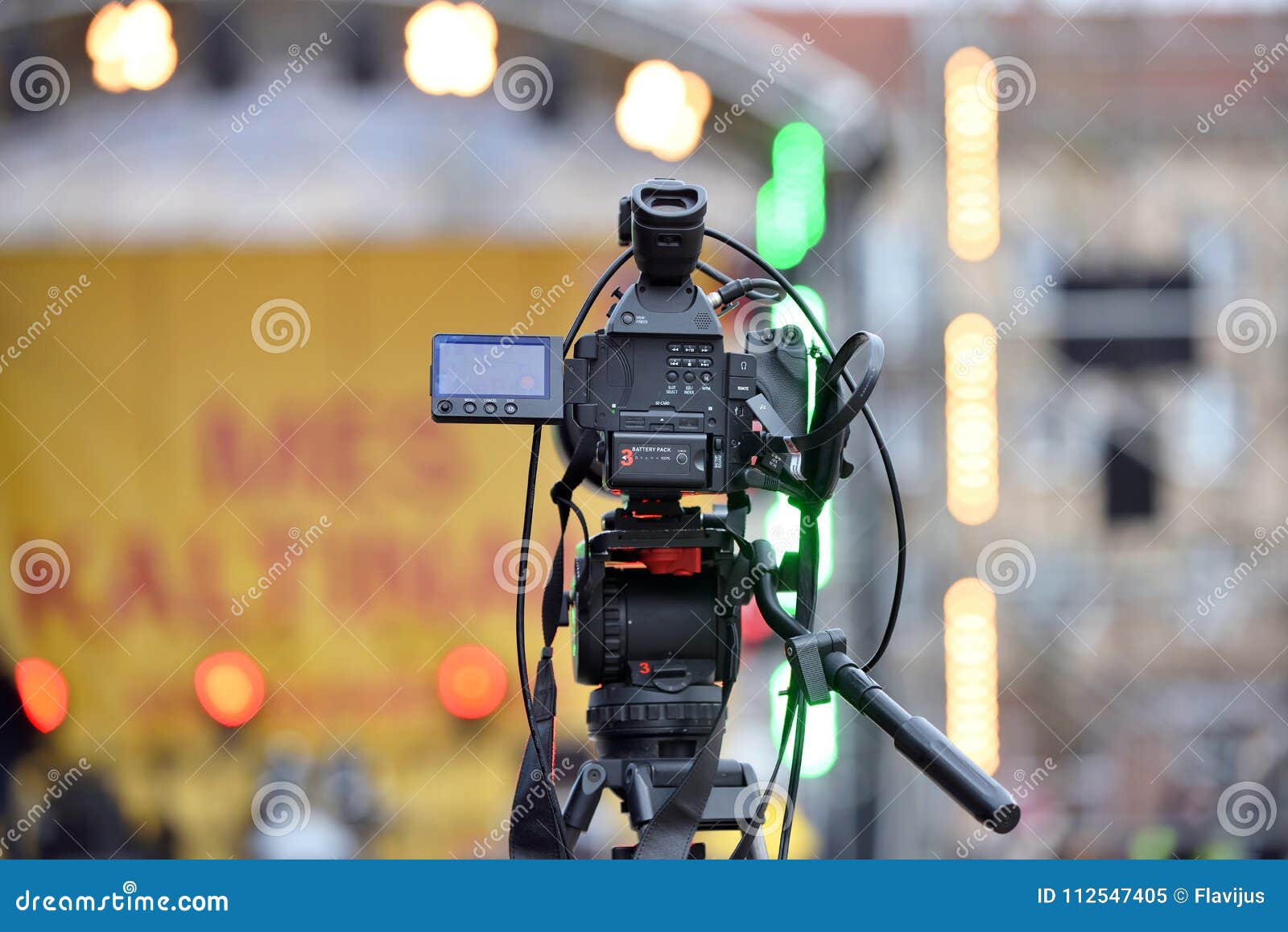 Professional Video Camera stock image. Image of optic - 112547405