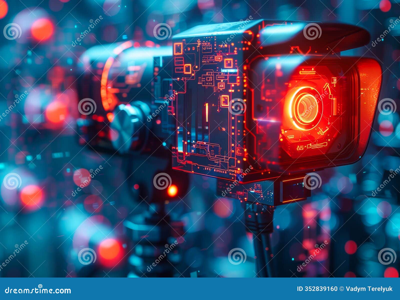 Professional Video Camera is Recording in Studio with AI Artificial ...